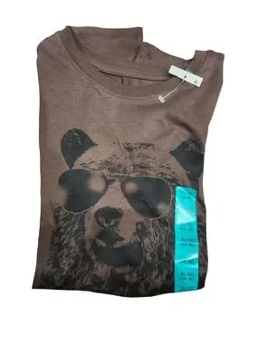 George | Shirts & Tops | George Brown Long Sleeve Bear Graphic Tee With ...